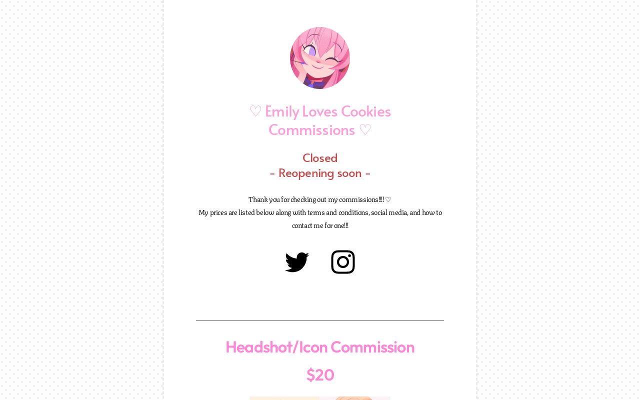 Emily Loves Cookies Commissions